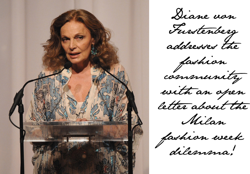Diane von Furstenberg addresses the Milan "situation" - Emily Jane Johnston
