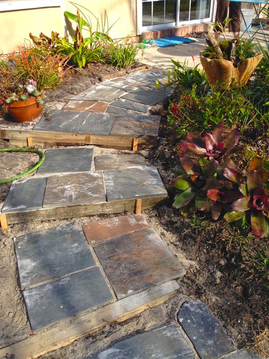 The Rainforest Garden: Before and After my Slate Path