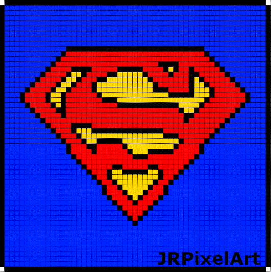 JRPixelArt: 0010 - Superman Logo - PixelArt