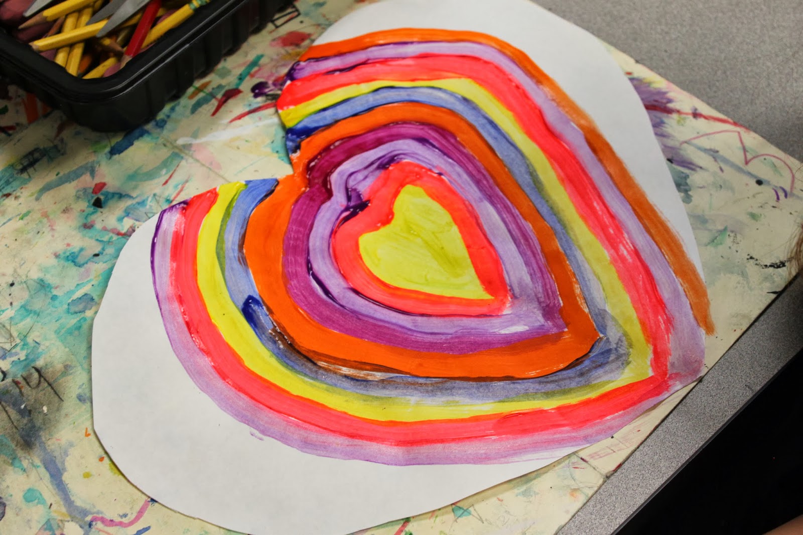 1creativespot.com: Kindergarten Concentric Hearts