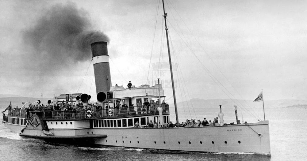 Tour Scotland: Old Photograph Paddle Steamer Marmion River Clyde Scotland