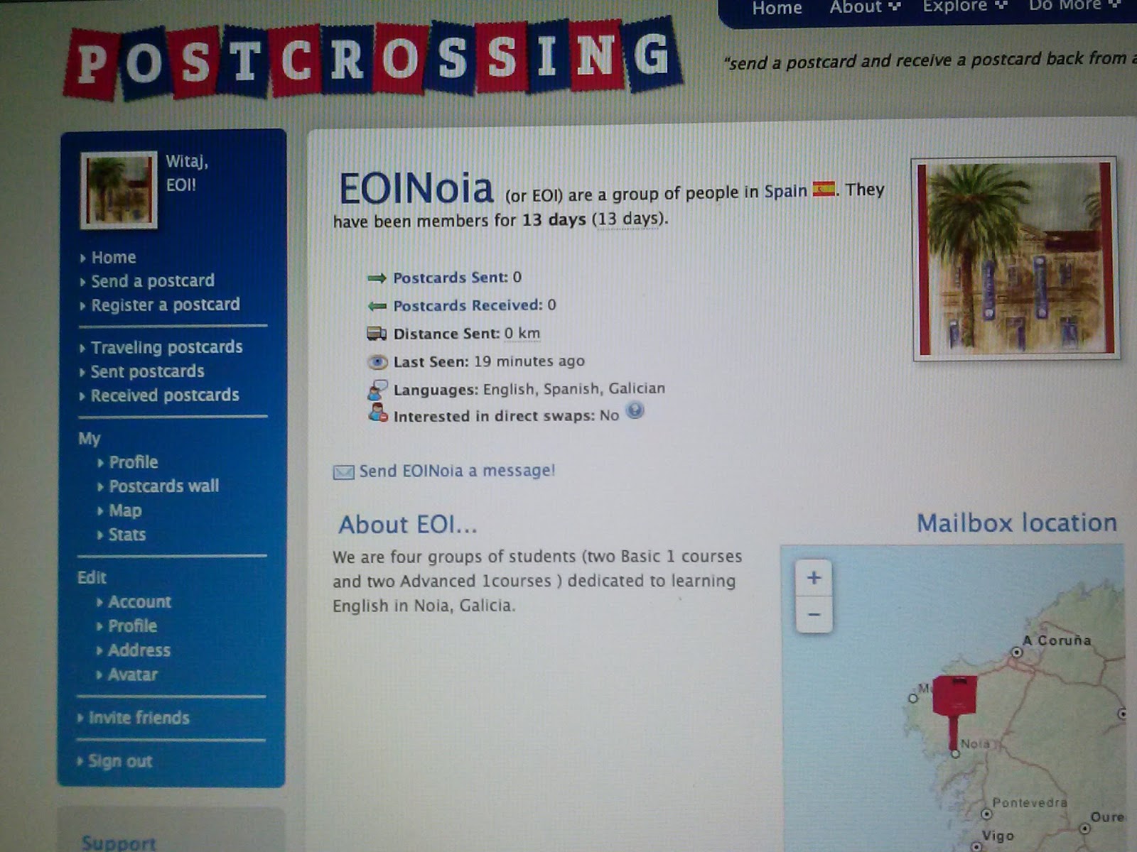 Postcrossing - EOI Noia: POSTCROSSING - NOIA