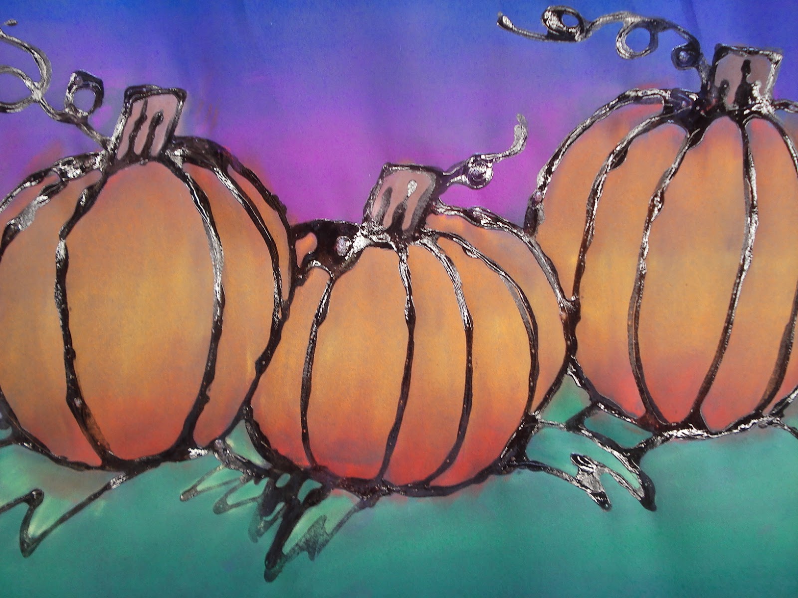 a faithful attempt: Glue Line Chalk Pastel Pumpkins