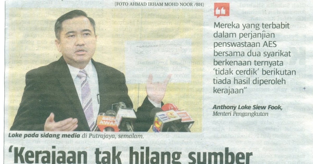 PUSAT SUMBER MAKLUMAT: Kerajaan tak hilang sumber pendapatan batal ...