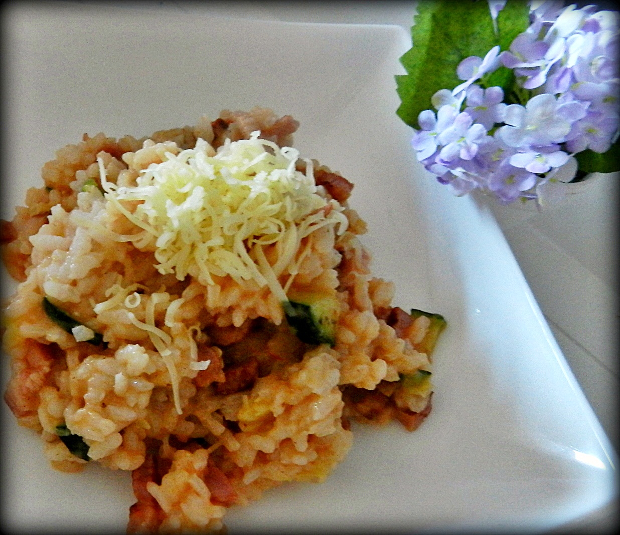 La cocina de Vifran: Arroz cremoso con bacon y calabacín