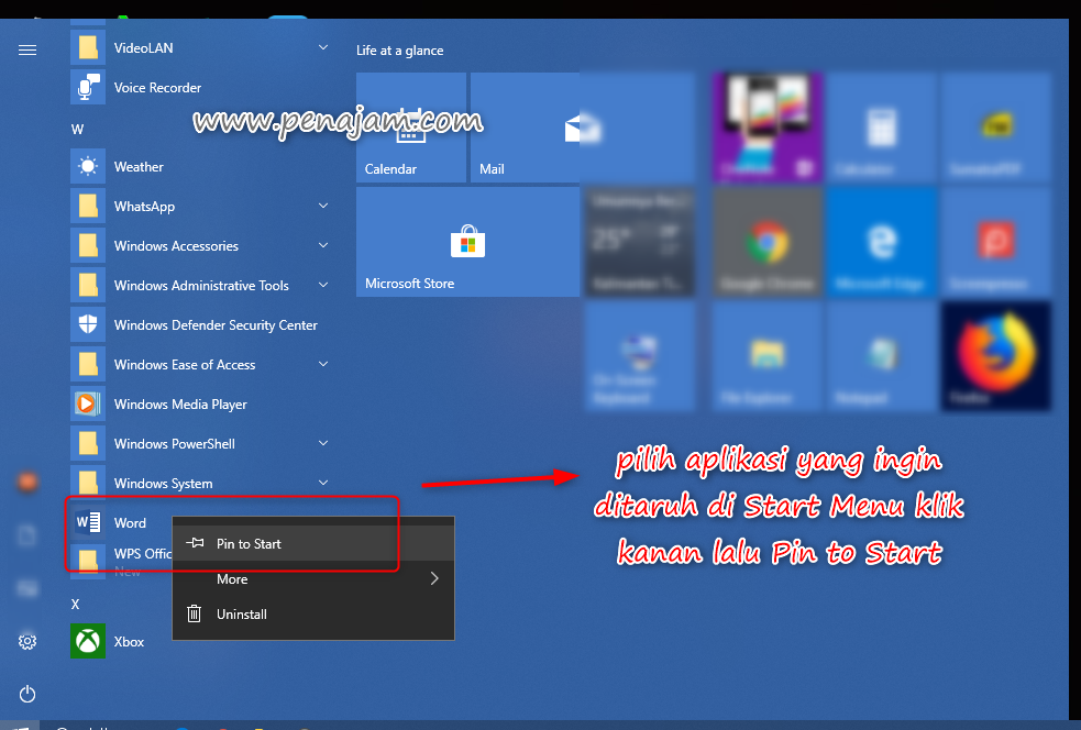 Cara membuat Pin to Start di Windows 10