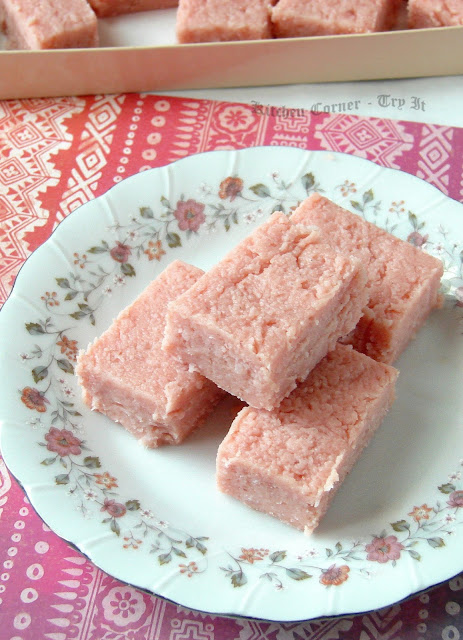 Coconut Rose Burfi