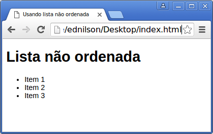 HTML5 - Listas não numeradas