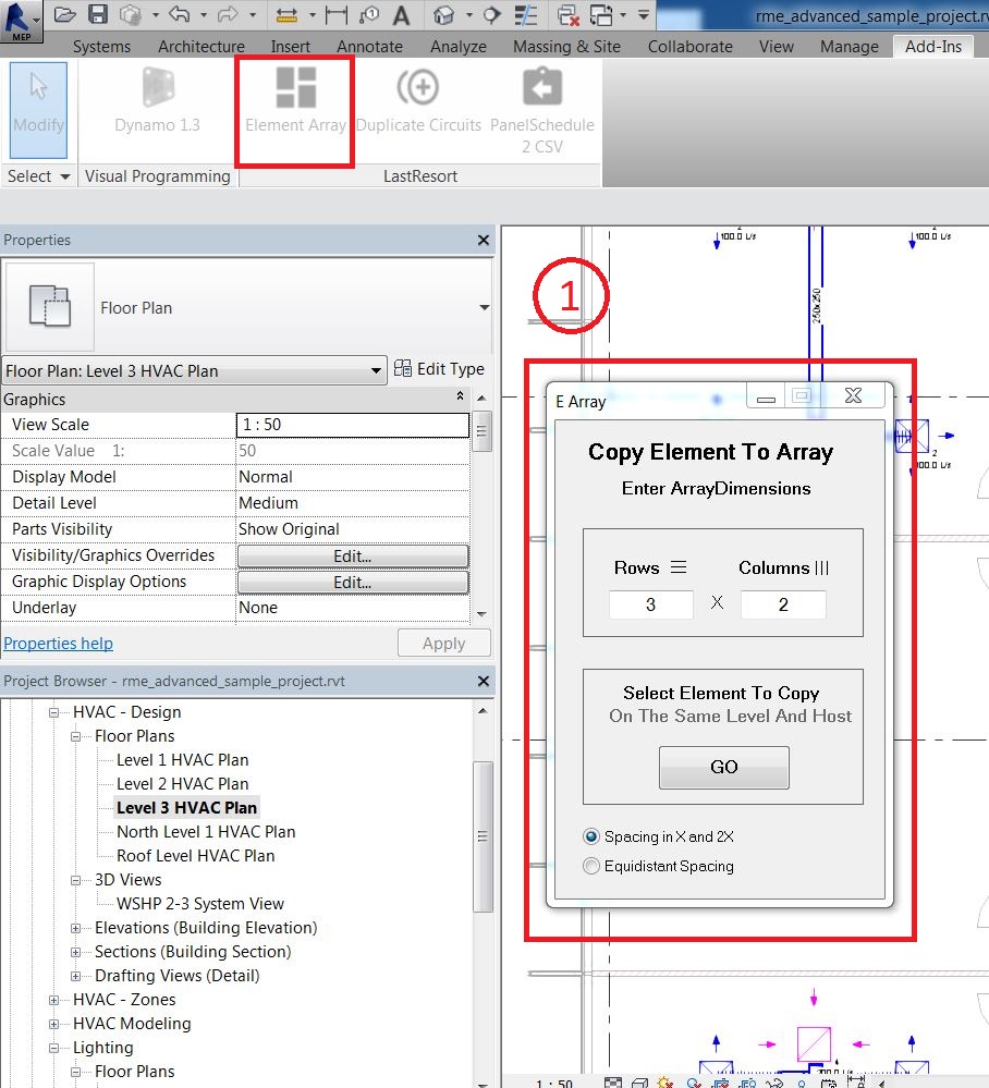 Revit Add-Ons: Element Array