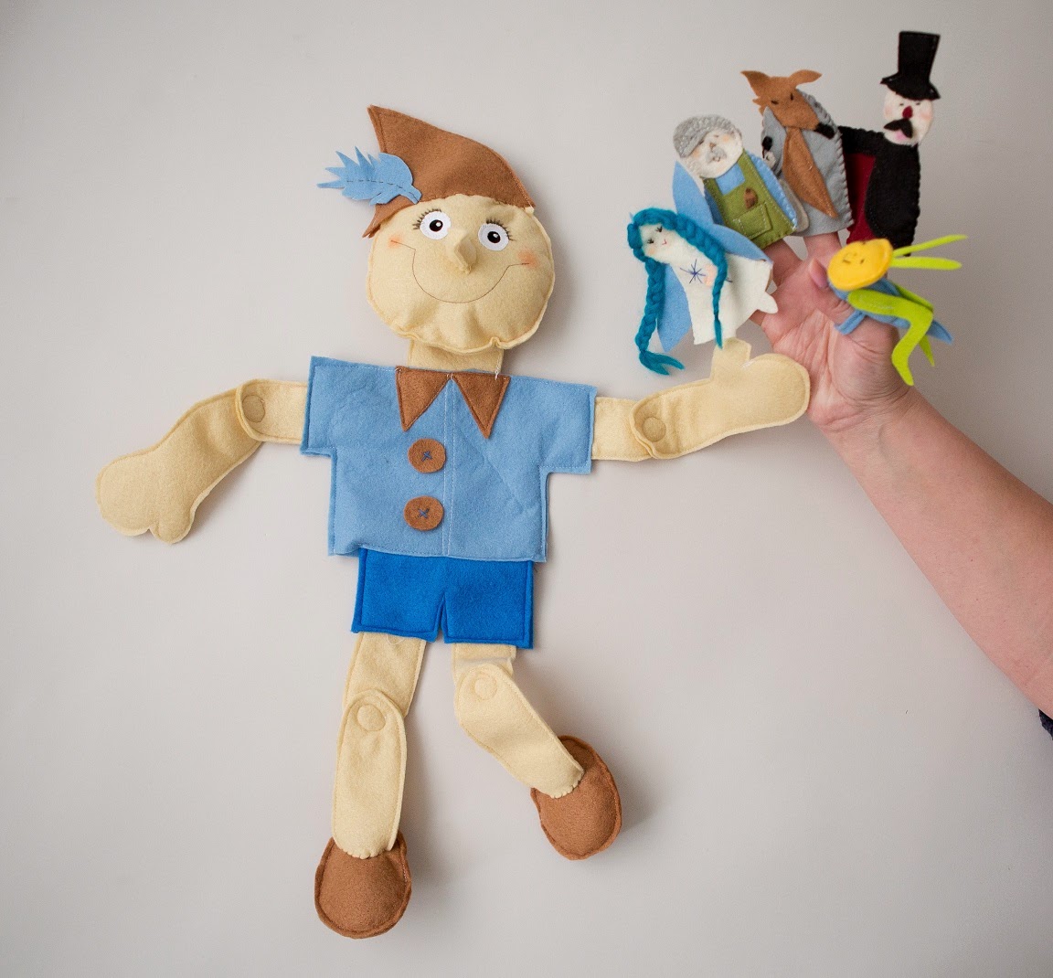 Custom Golf headcovers and puppets : Pinocchio - puppet story bag