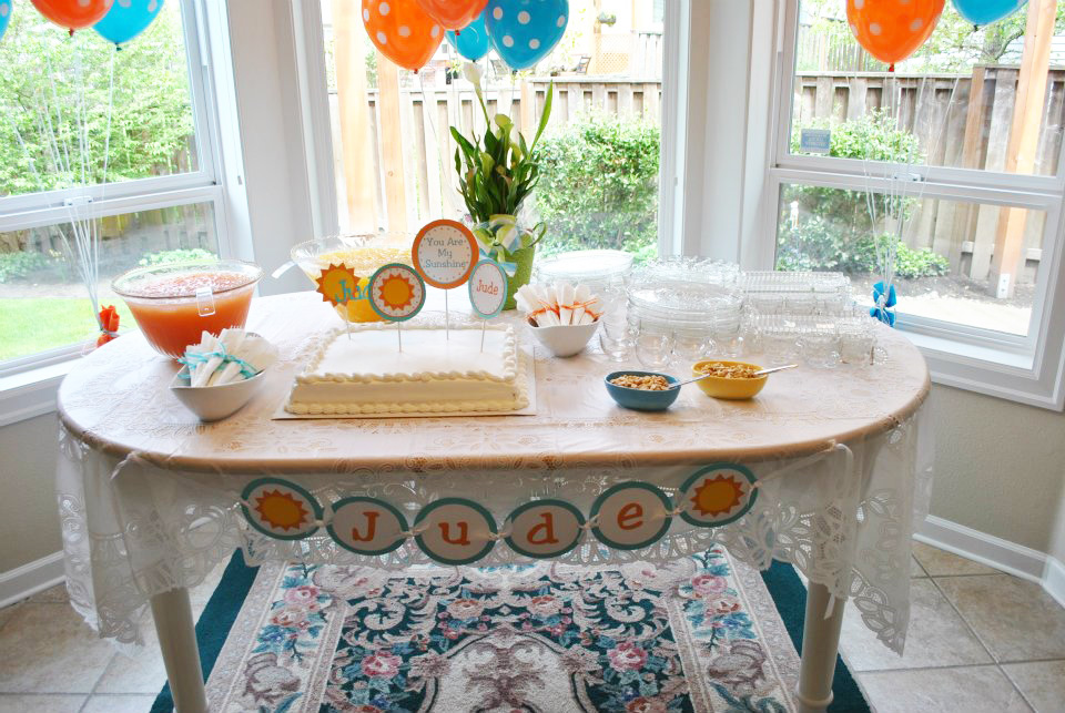 5M Creations: You Are My Sunshine... Aqua and Orange Baby Shower