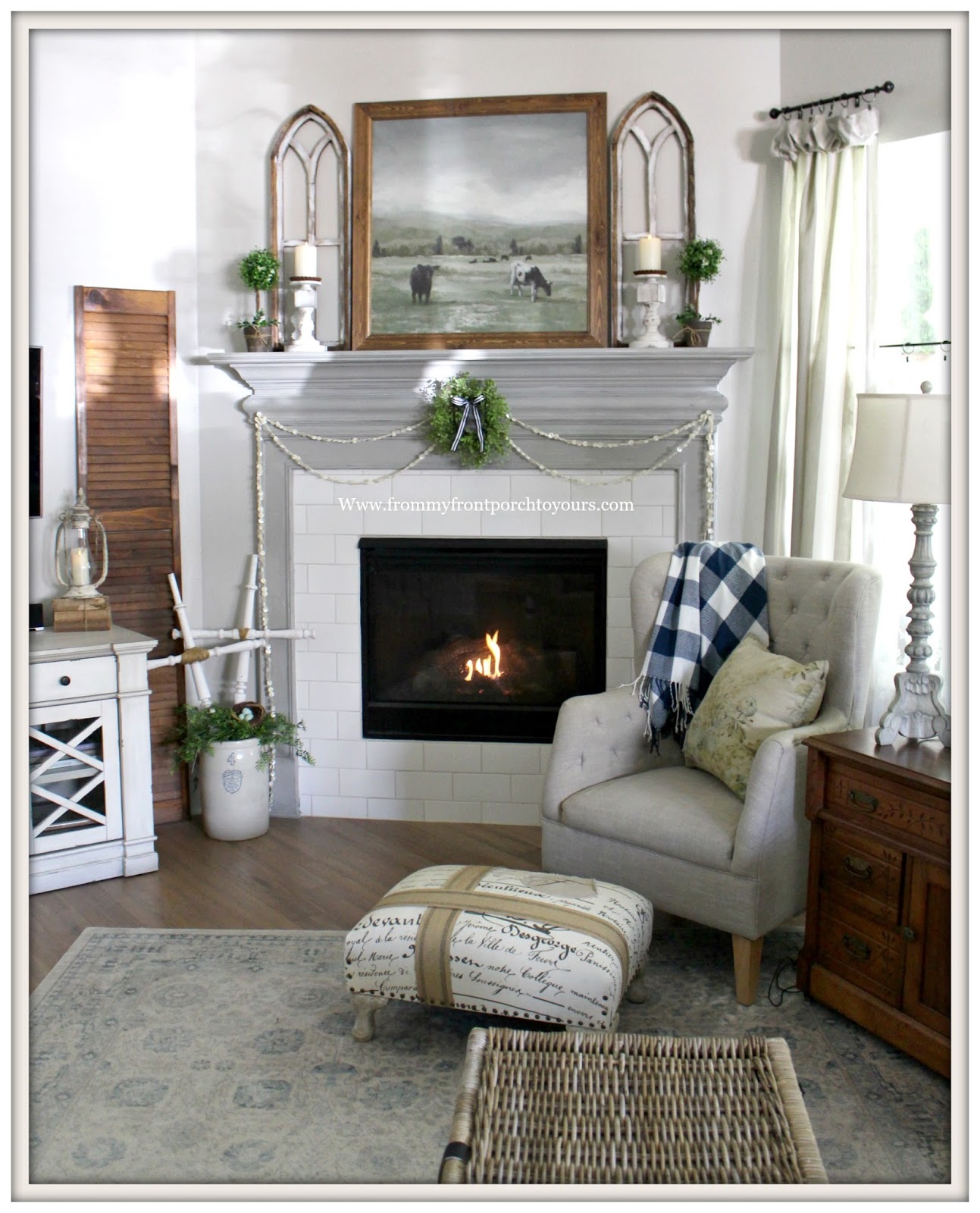 From My Front Porch To Yours: French Country Farmhouse Fireplace Vignette