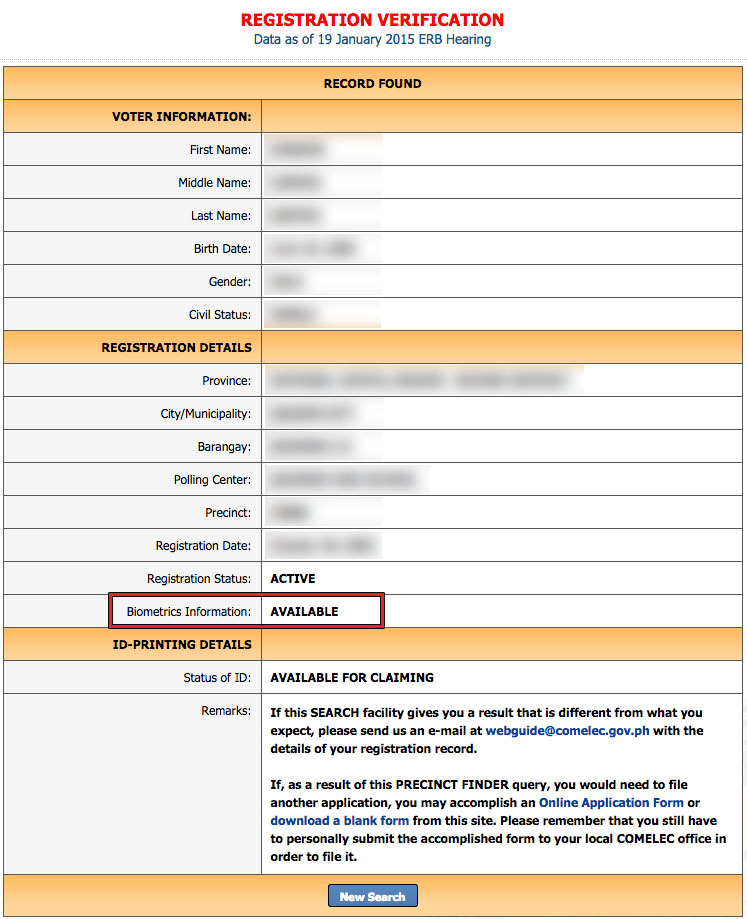 Voter's Registration Status: How to check if you have biometrics info ...