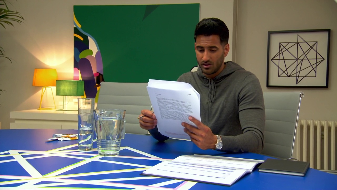 ausCAPS: Daniel Elahi shirtless in The Apprentice UK 14-12 "Interviews"