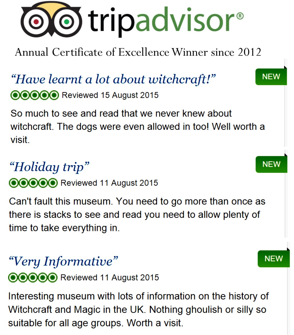 Museum of Witchcraft Diary: Visitor feedback outside the Museum
