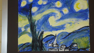 Lindsey's Art Blog: Starry Night Finger Painting