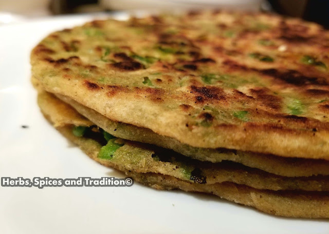 Herbs, Spices and Tradition: GREEN PEAS PARATHA (INDIAN FLAT BREAD ...