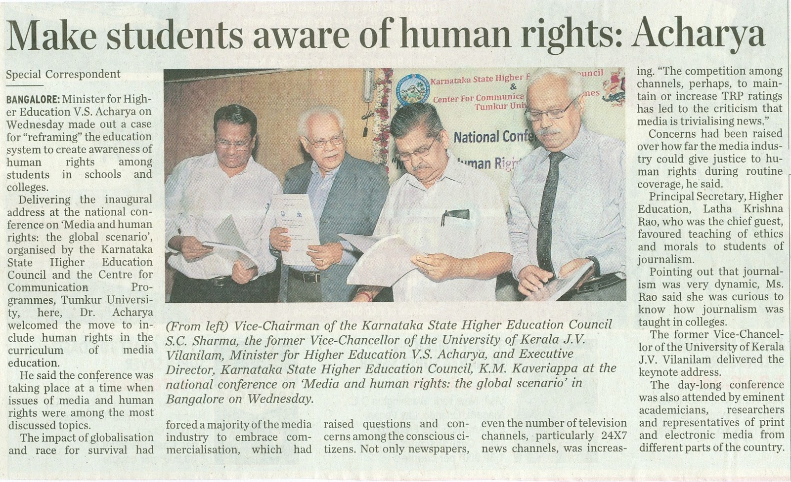 Department of Journalism, University College of Arts, Tumkur: Media ...
