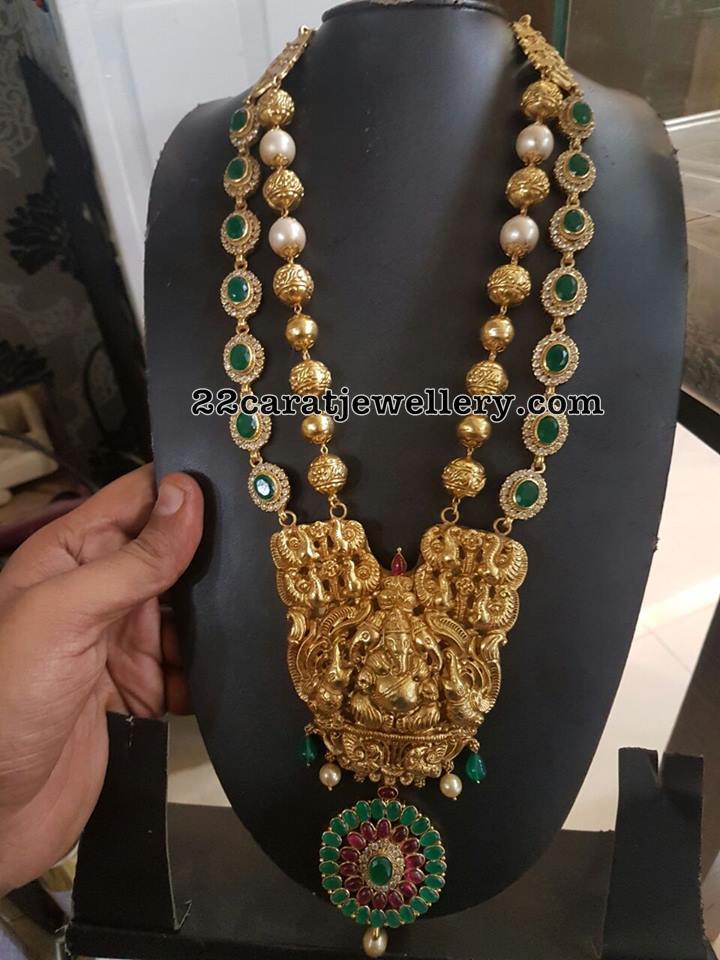 2 Layer Silver Lakshmi Long Sets - Jewellery Designs