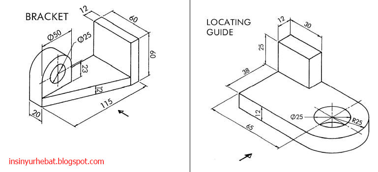 Soal Soal Latihan Drawing Autocad (3 Dimensi)