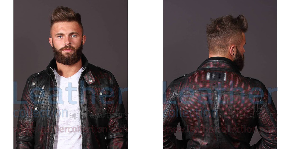 Men Devil Perforated Bomber Jacket - Racing Duke