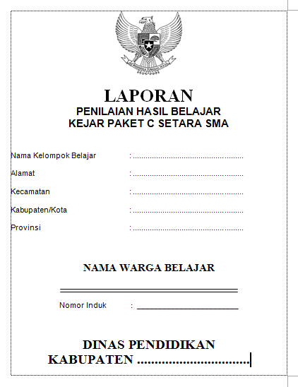 CONTOH RAPORT KESETARAAN PAKET B&C | Media DesaKu