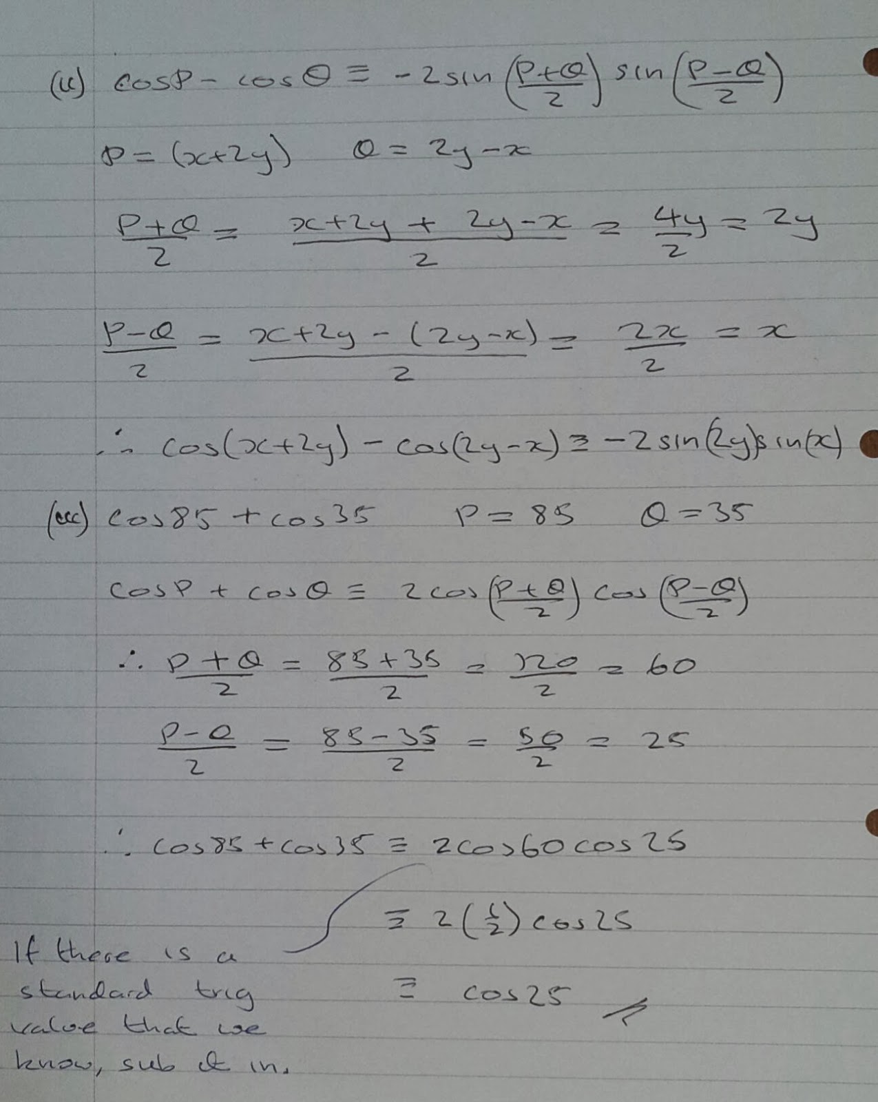A Level Maths Notes: A2 Trigonometry II: Factor Formula - Proofs and ...