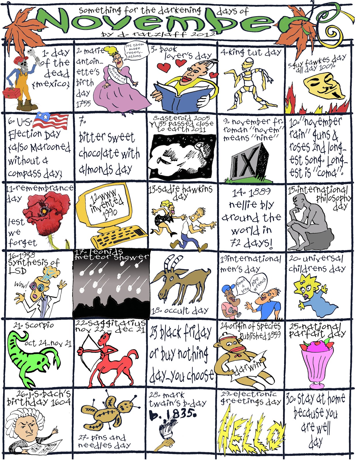 Dorrie's Comics and Cartoons: Days Of November