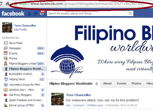 How to Get the Facebook Permalink | Filipino Bloggers Worldwide