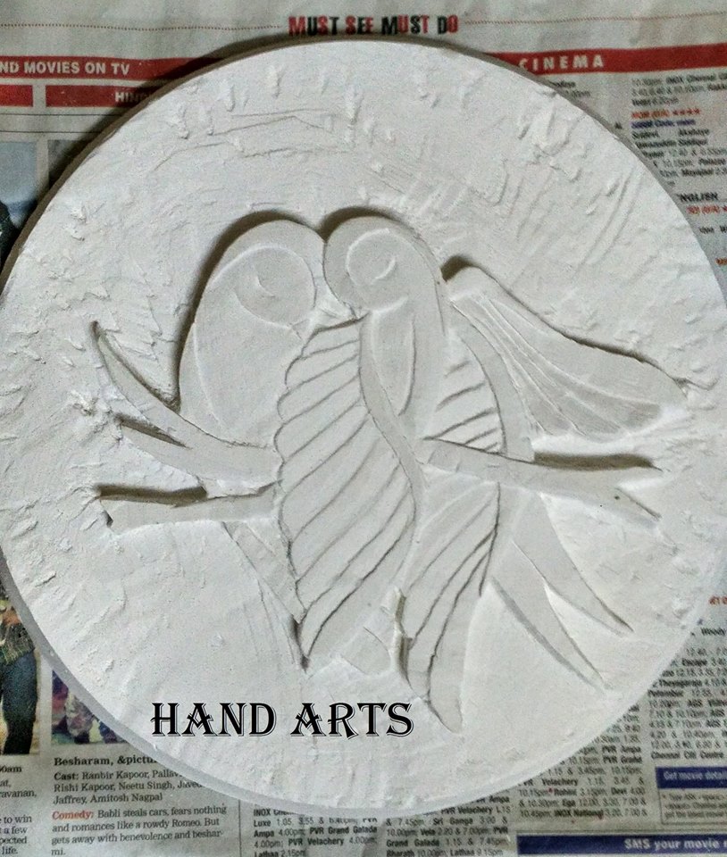 Nakshathra Designz: Decoupage on POP Carving- DT post by Blessy Priya