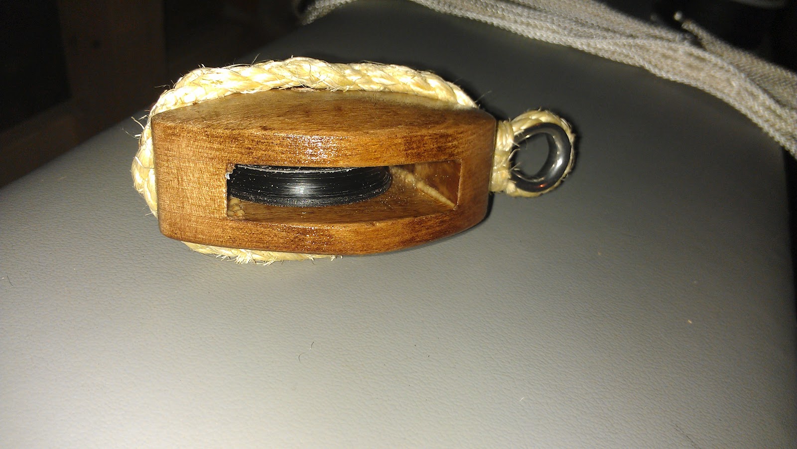 Boston Harbor Boating: rope stropped blocks