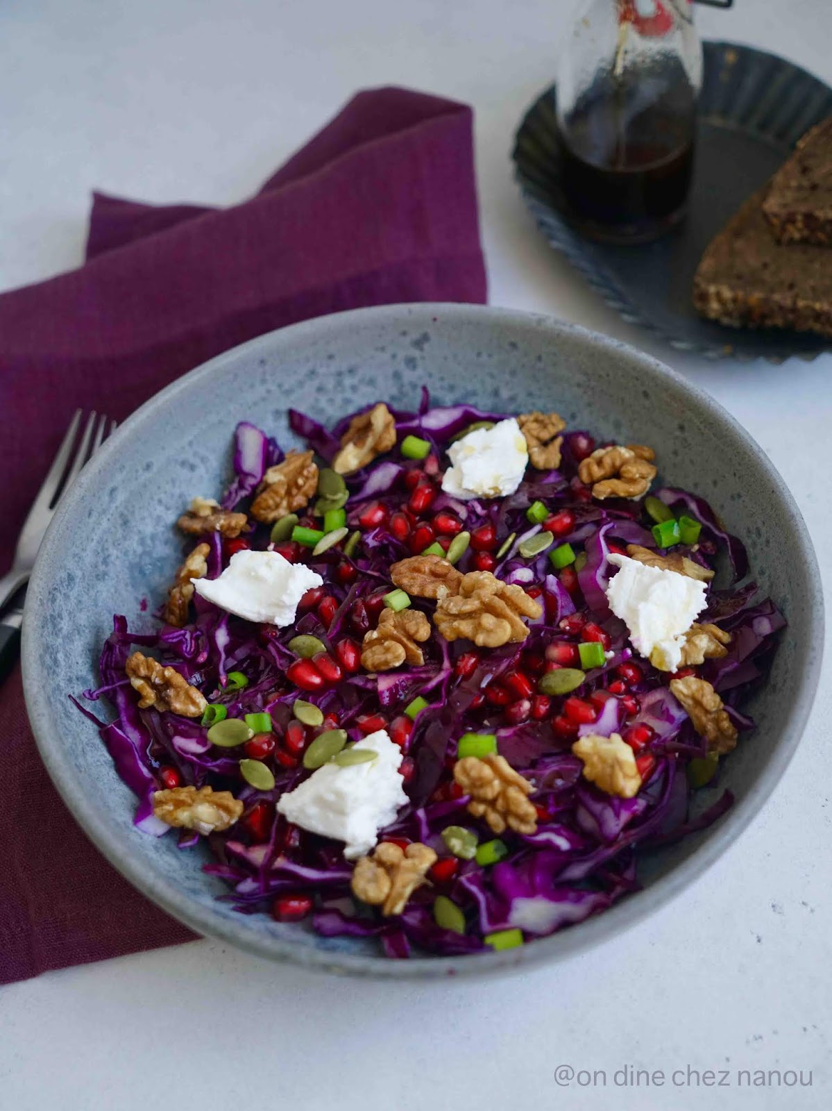 Salade colorée au chou rouge / On dine chez Nanou
