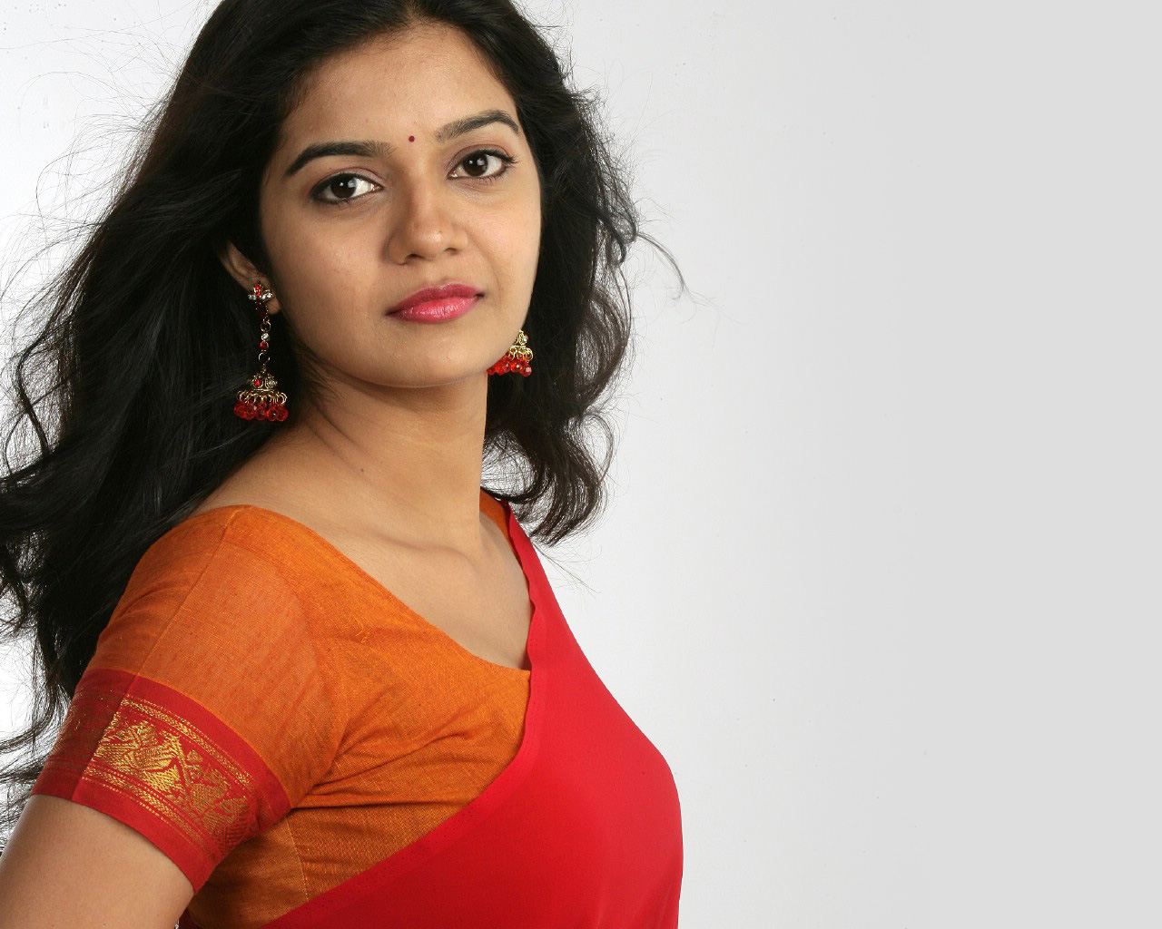 Swati Beautiful Red Saree Pics | Swati Cute Exclusive Photoshoot ...
