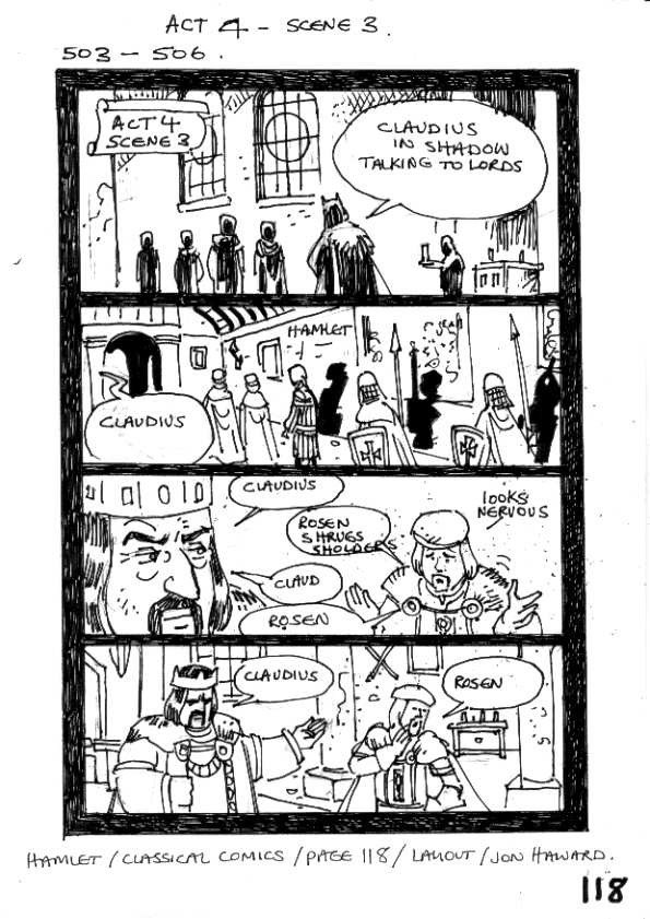 HAMLET ROUGH CUT: ACT 4 SCENE 3 LAYOUT ROUGHS