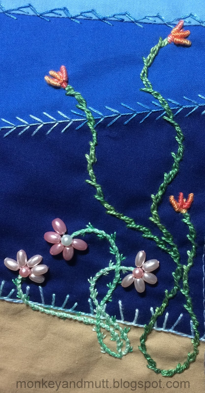 Hand Stitched Treasure: CQJP 2017 March Block Motifs 6 & 7