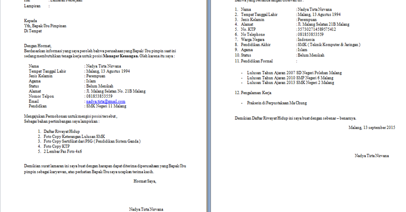 Contoh Surat Lamaran Gmail Paling Baru Standar Format SNI
