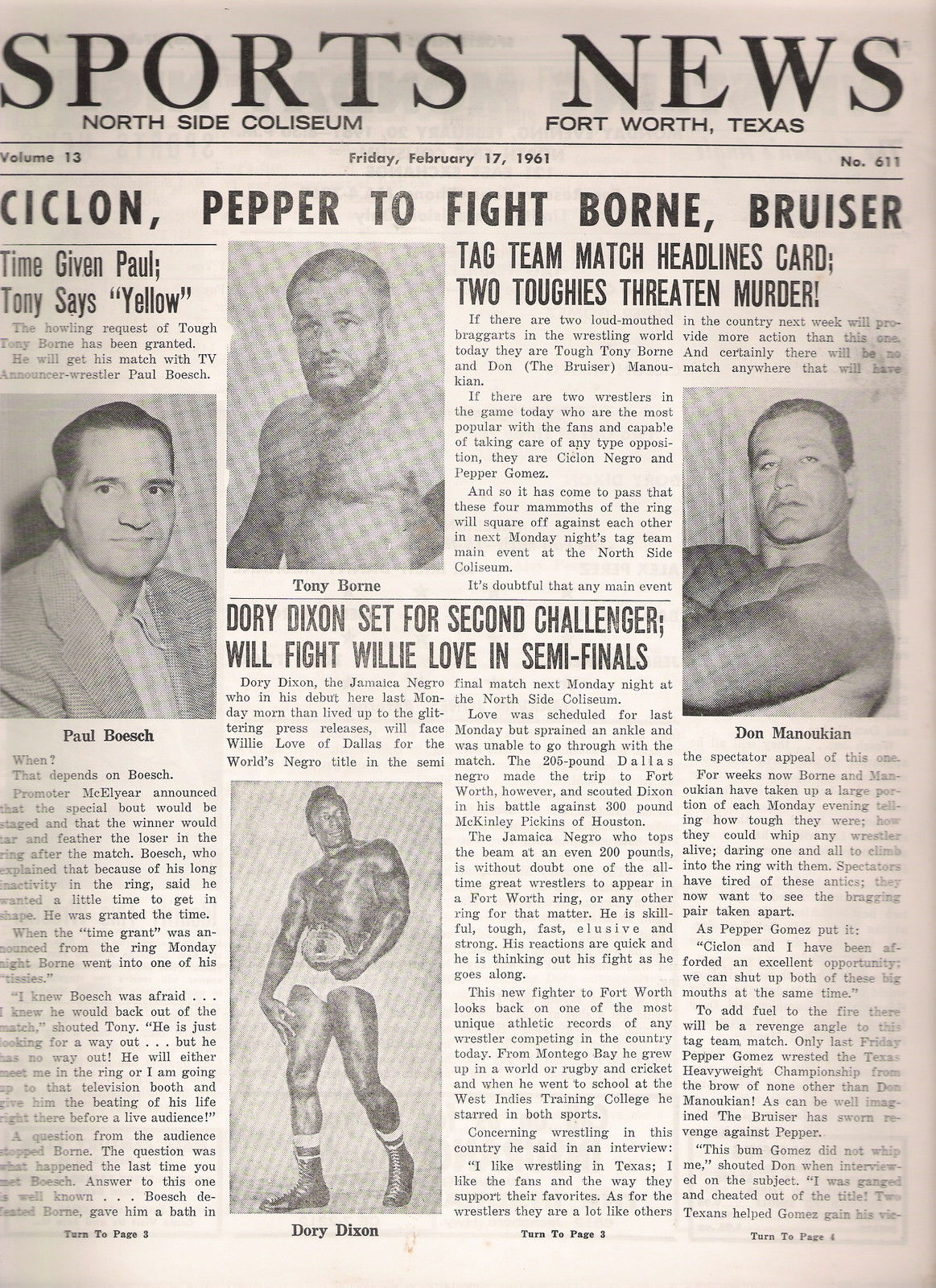 World Class Memories: RESULTS: 1961