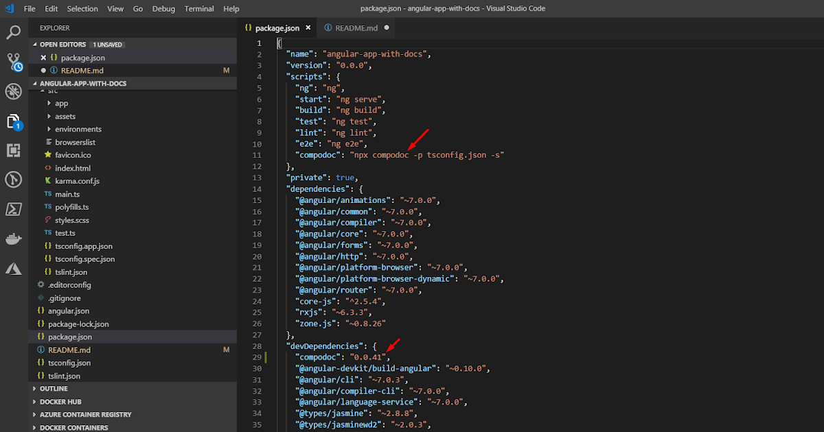 Generating documentation for Angular based applications