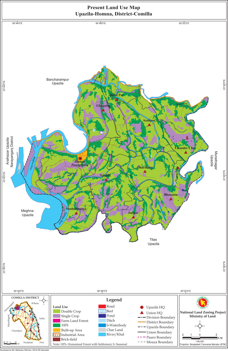 Mouza & Land Use Maps of Homna Upazila, Comilla, Bangladesh - Tourism ...