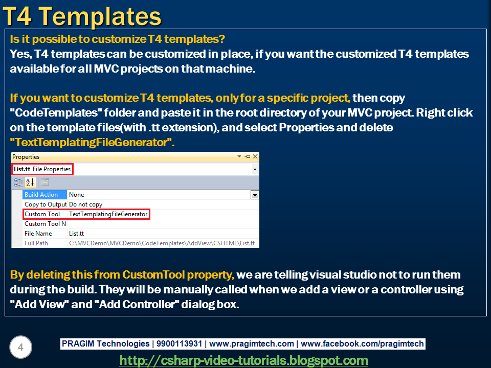 Sql Server Net And C Video Tutorial Part 54 T4 Templates In Aspnet Mvc