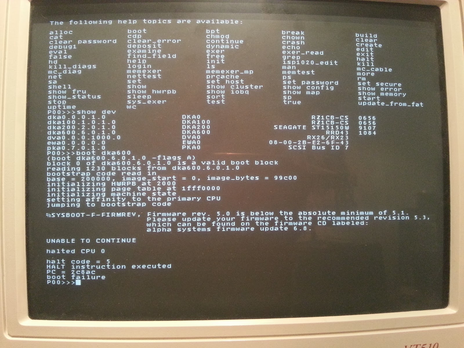 Restoring a DEC AlphaServer 2100