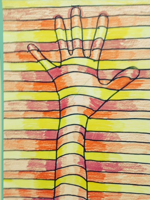 Center School Art: Optical Illusion Hands by Grade 4