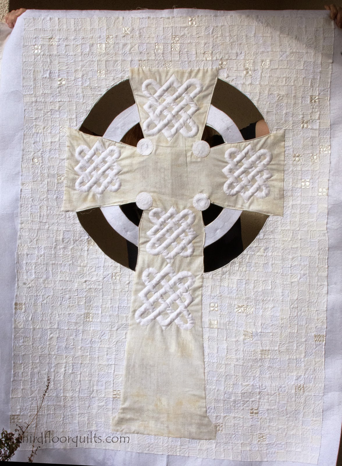Celtic Cross art quilt - back to the front