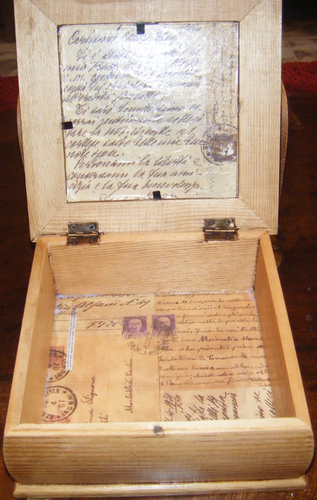 manualidades de mari: caja encerada con decupage II