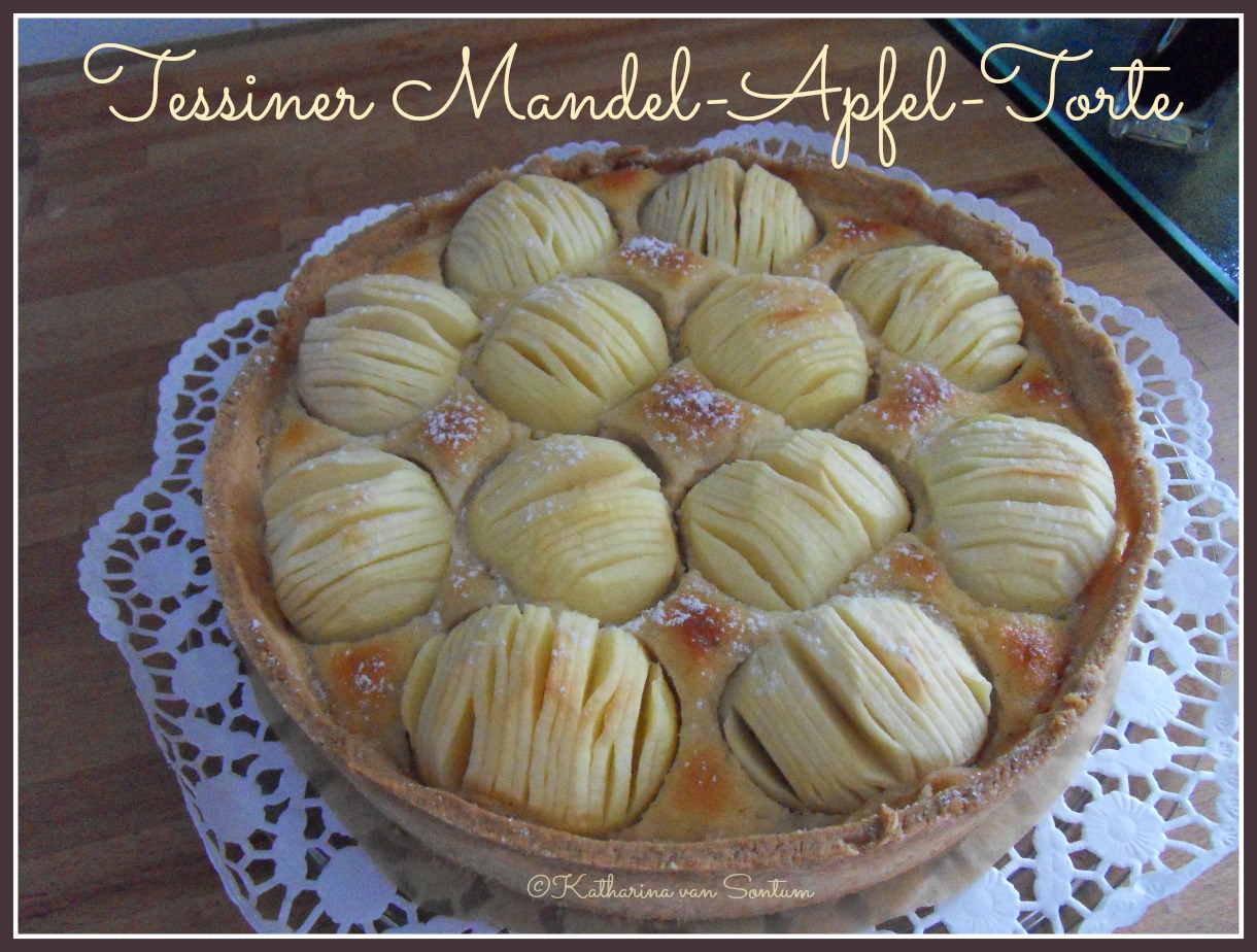 ich hab da mal was ausprobiert: meine Tessiner Mandel - Apfel - Torte