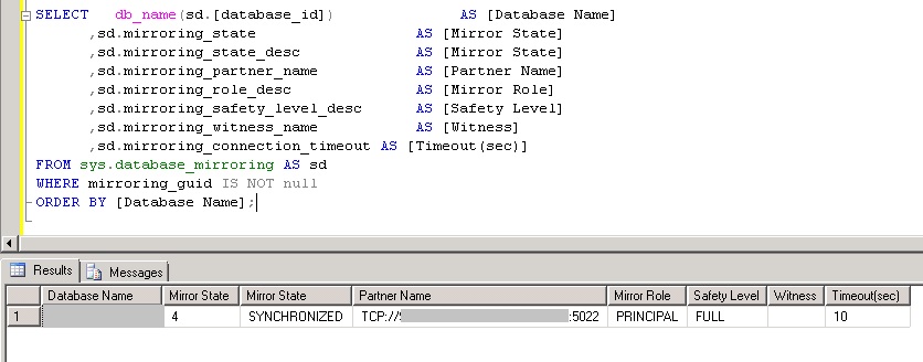 Sql Solace Database Mirroring Tsql Health Scripts