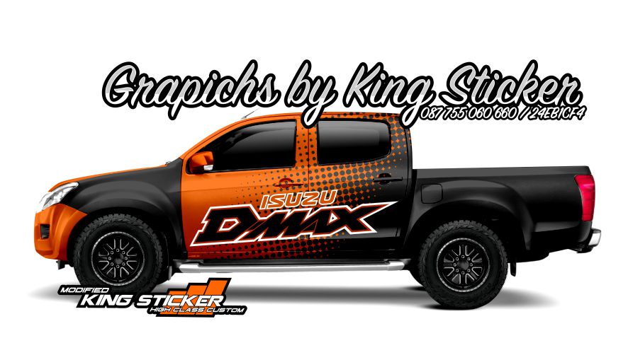 Cutting sticker - Decal vinyl ISUZU D-MAX | King Sticker bali