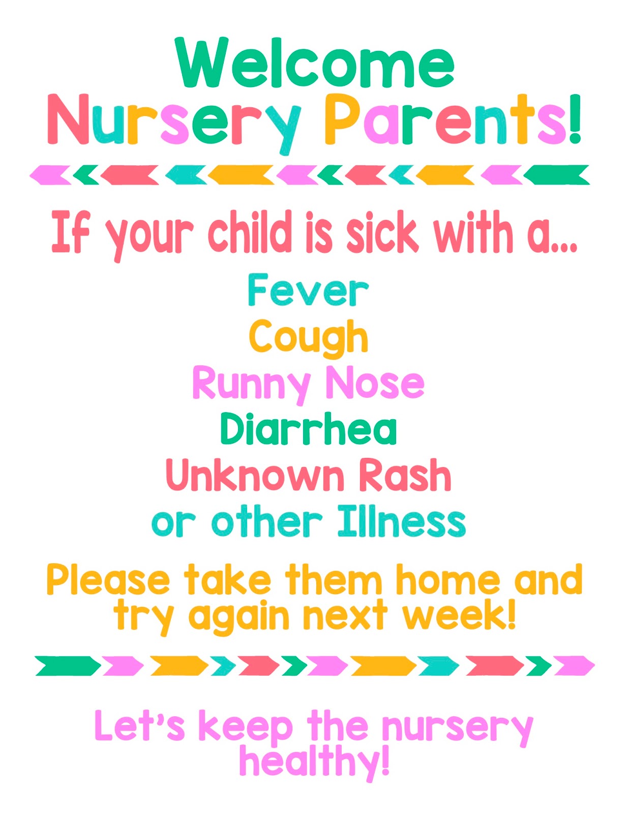 simple sisters: Illness Sign for LDS Nursery