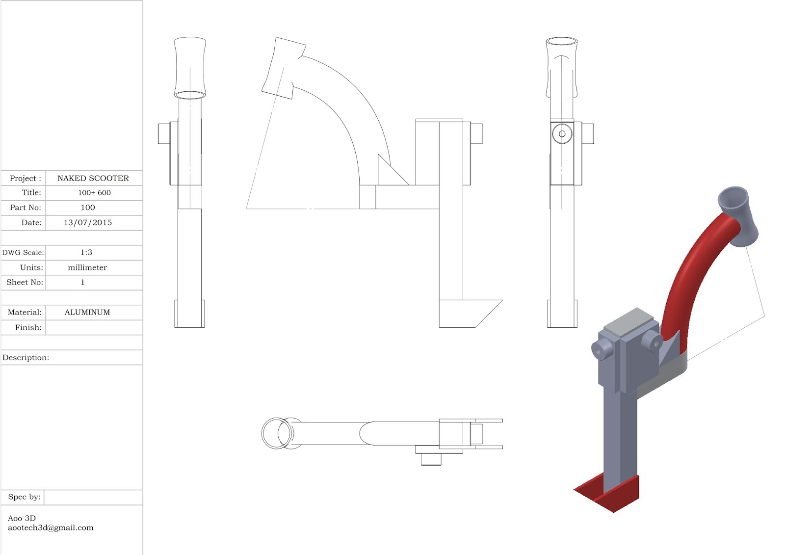 New Mechanical Part design with Solid Works 2015 | Aoo3D