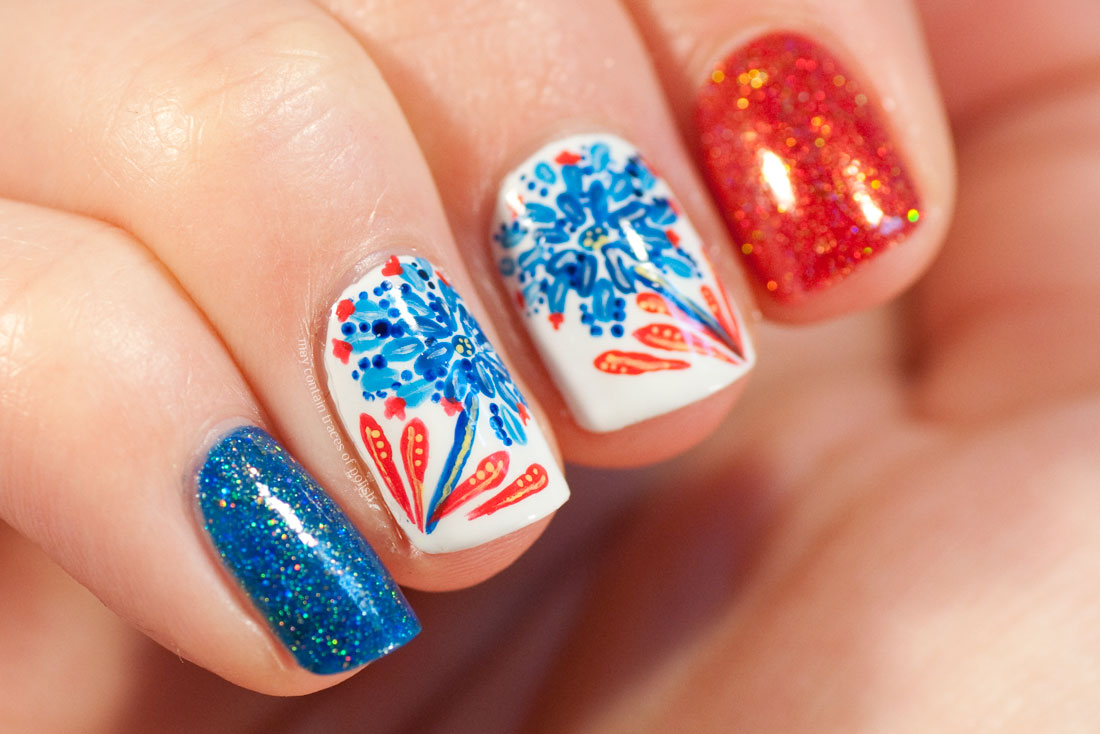 Bohemian Flower Nail Art - May contain traces of polish